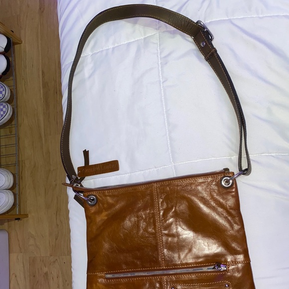 Nino BOSSI | Bags | Nino Bossi Brown Genuine Leather Zip Shoulder Bag ...